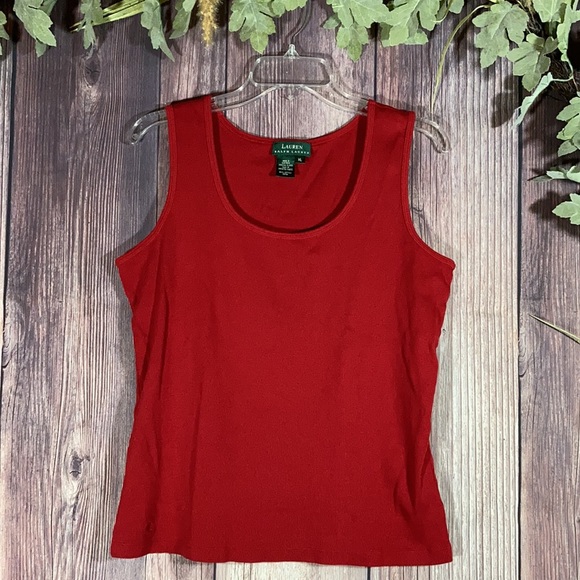 Lauren Ralph Lauren | Tops | Ralph Lauren Red Ribbed Tank Top | Poshmark
